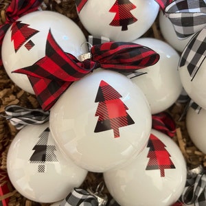 Rustic Farmhouse Buffalo Plaid Christmas Ornaments - Etsy
