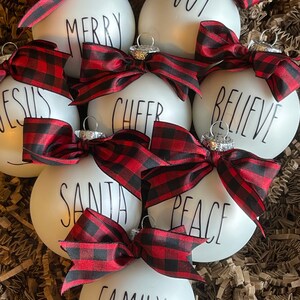 Rae Dunn Inspired Christmas Ornaments, Farmhouse Ornaments - Etsy