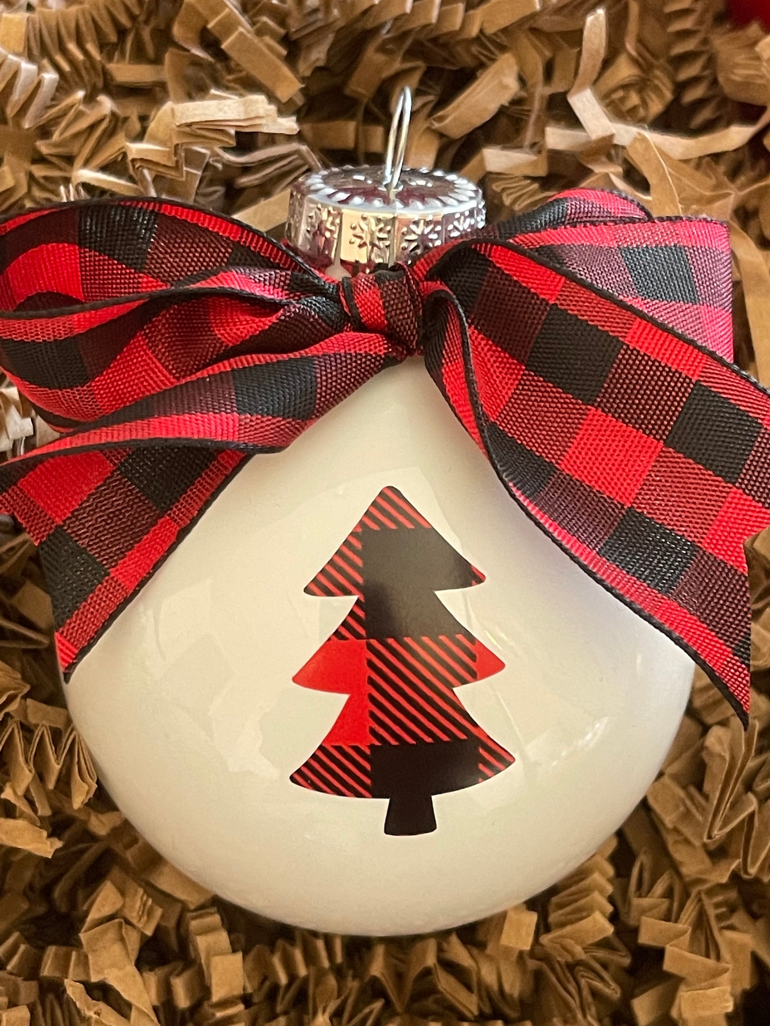 Rustic Farmhouse Buffalo Plaid Christmas Ornaments - Etsy