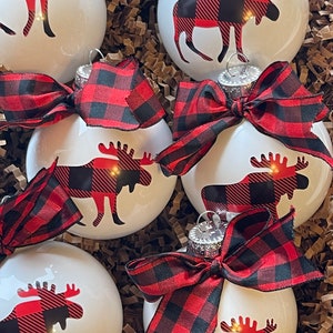Rustic Farmhouse Buffalo Plaid Christmas Ornaments - Etsy
