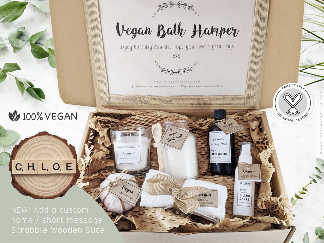 Personalised Vegan Spa Gift Box: Wellness Bath & Body Set, Hamper - Etsy