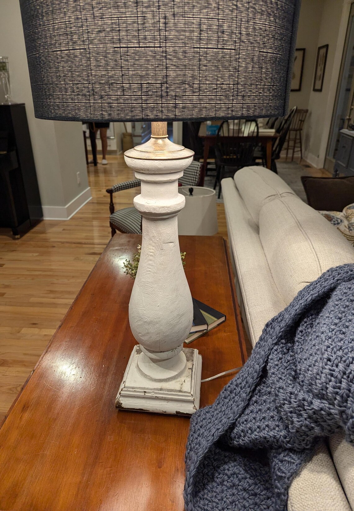 Baluster Lamp, Architectural Salvage, Chippy White, Lamp, Vintage ...