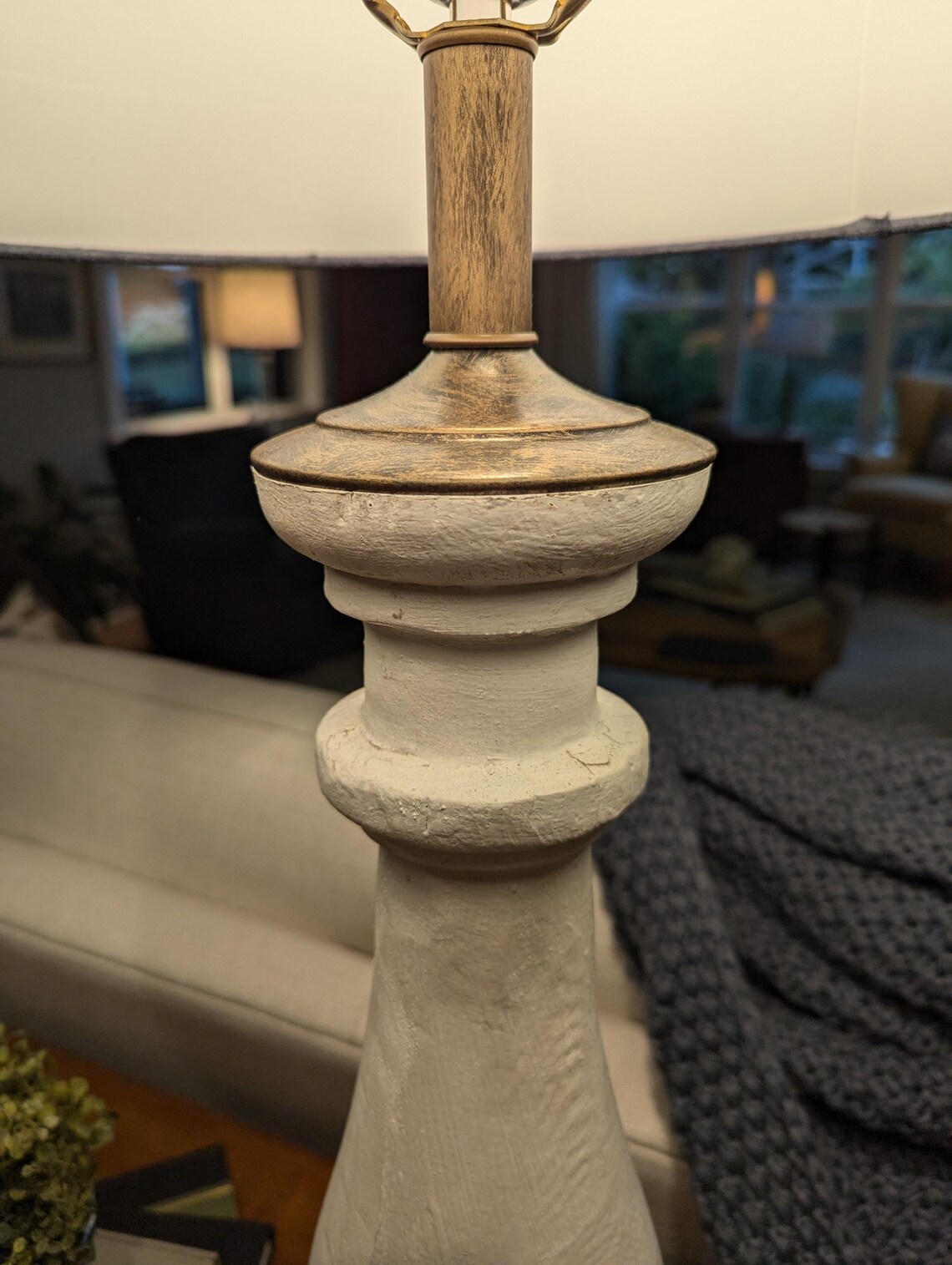 Baluster Lamp, Architectural Salvage, Chippy White, Lamp, Vintage ...