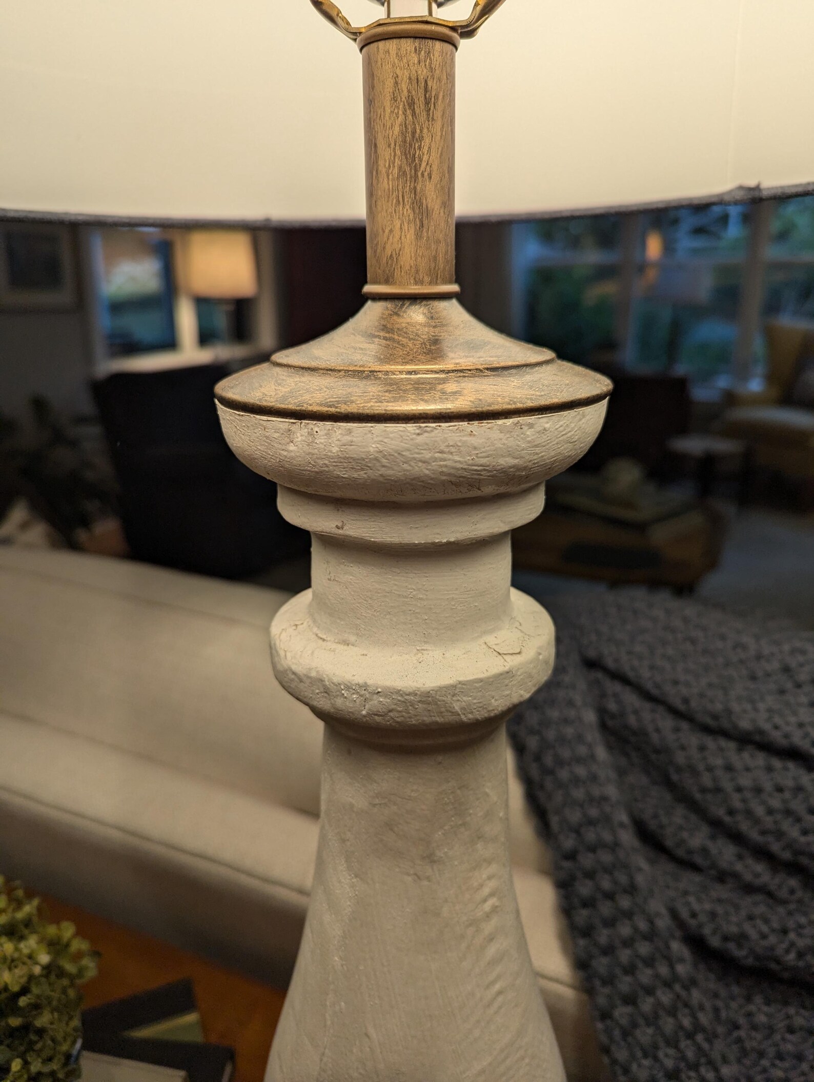 Baluster Lamp, Architectural Salvage, Chippy White, Lamp, Vintage ...