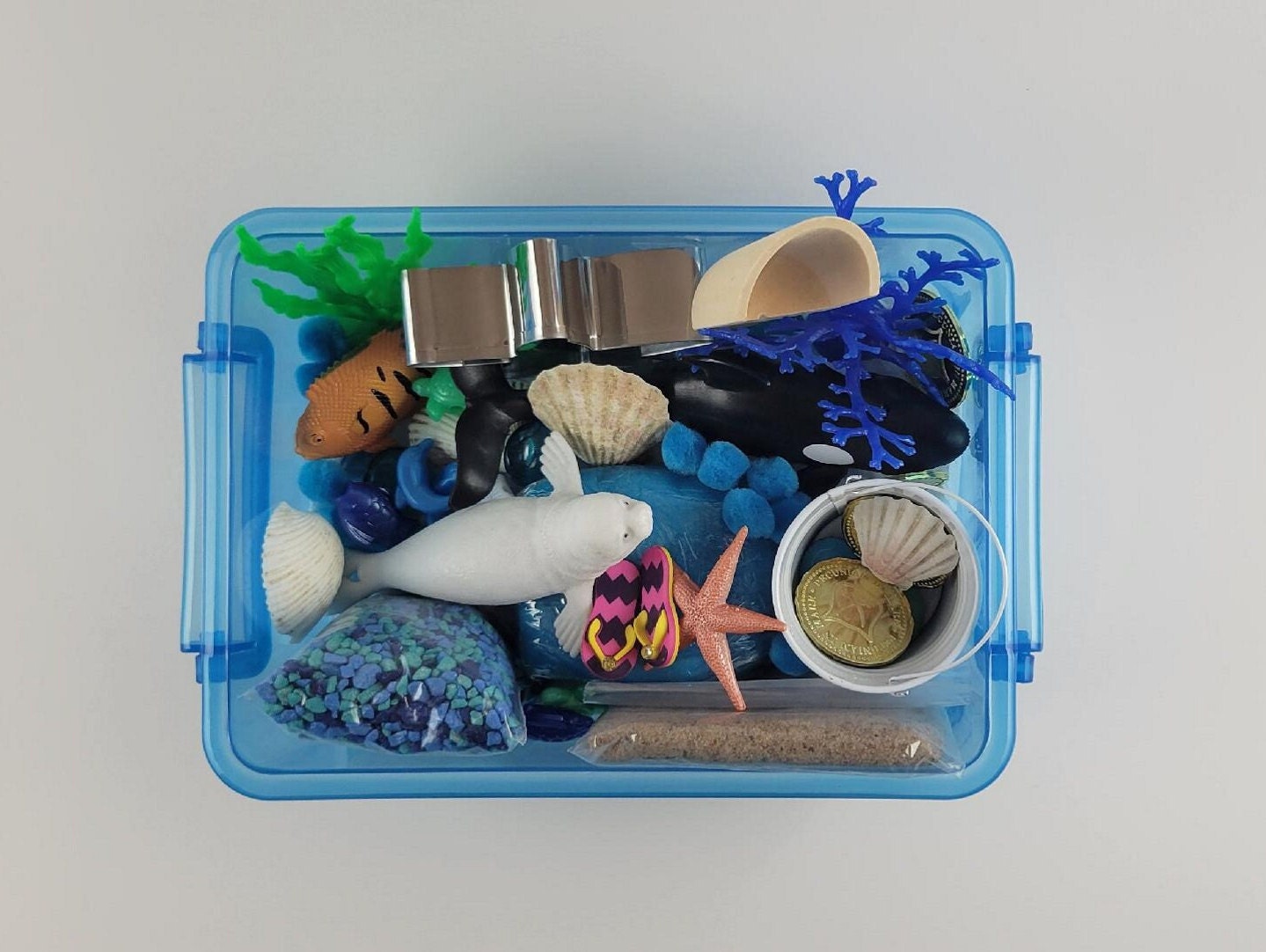 Ocean Sensory Bin, Kinetic Sand Kit, Play Dough Kit, Playdough Kit ...