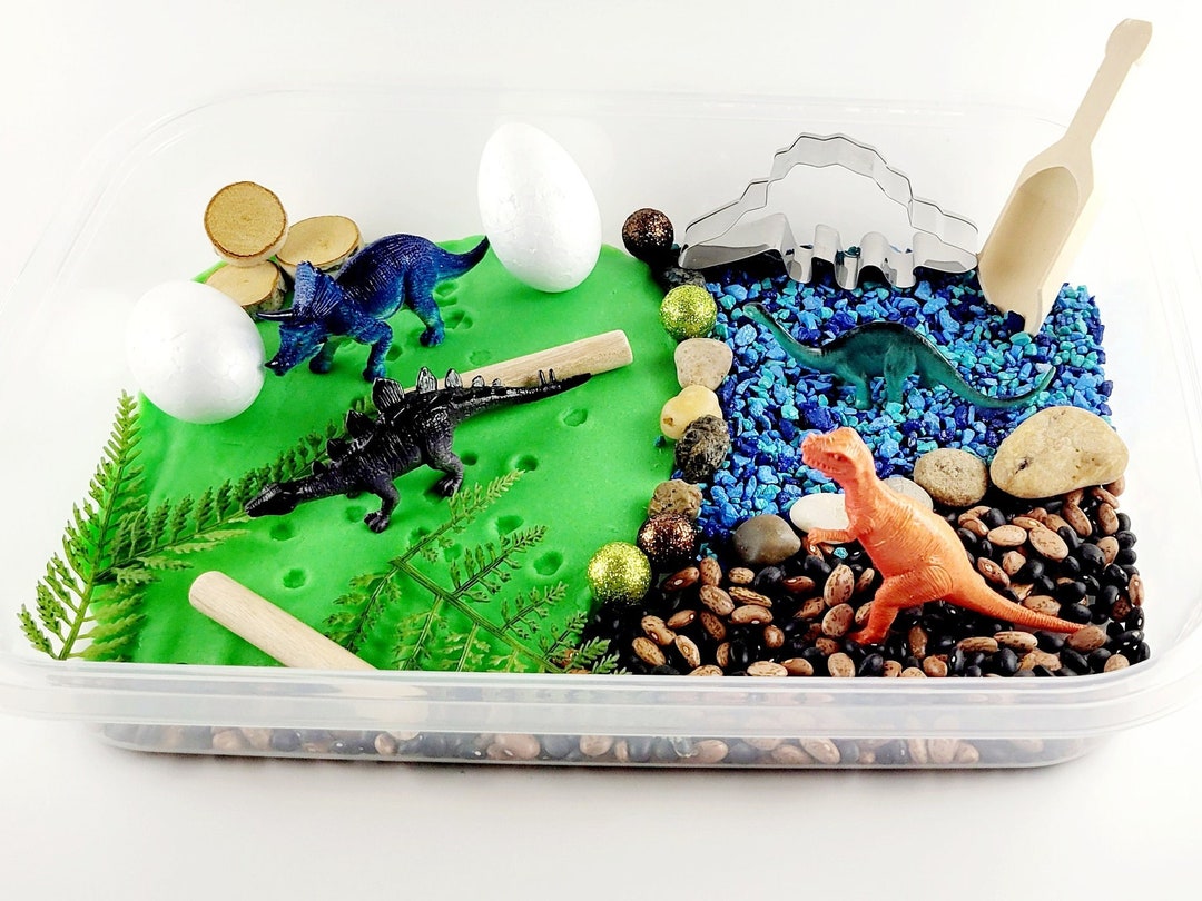 Dinosaur Play Dough Kit, Dinosaur Sensory Bin, Sensory Play Set ...