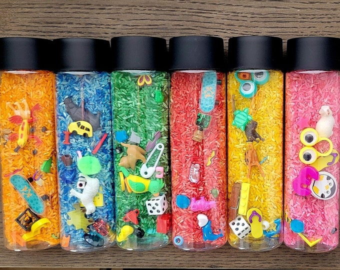 Sensory Bottle 14 Oz | I Spy Bottle| Calm Down Jar | Sensory Toys ...