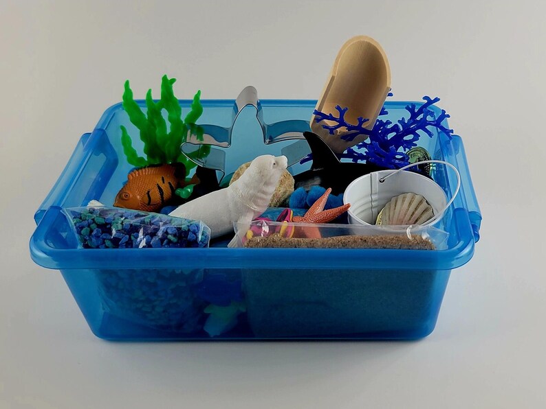 Ocean Sensory Bin, Kinetic Sand Kit, Play Dough Kit, Playdough Kit ...