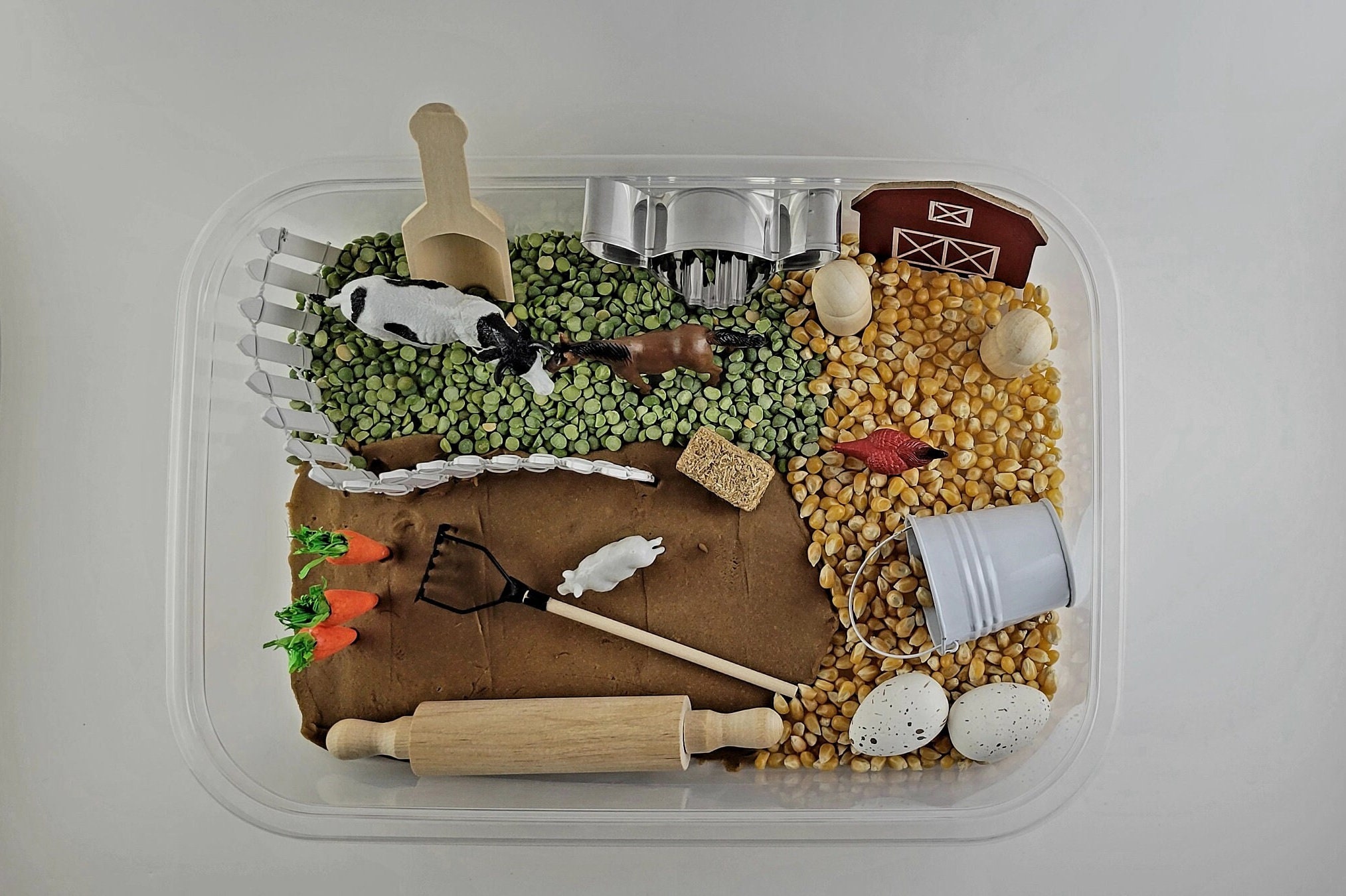 Farm Sensory Bin, Farm Playdough Kit, Playdough Sensory Kit, Farm ...