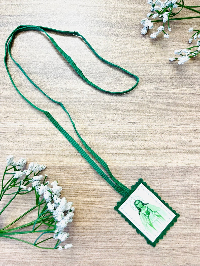 Green Scapulars Catholic Scapulars Catholic Gifts Known for - Etsy