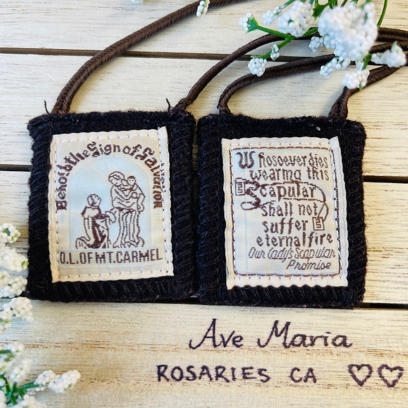 Brown Scapular of Our Lady of Mount Carmel - Etsy