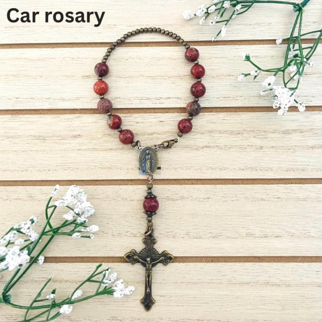 Gemstone Mini Rosary, Car Rosary, Pocket Rosaries: Catholic Gifts - Etsy