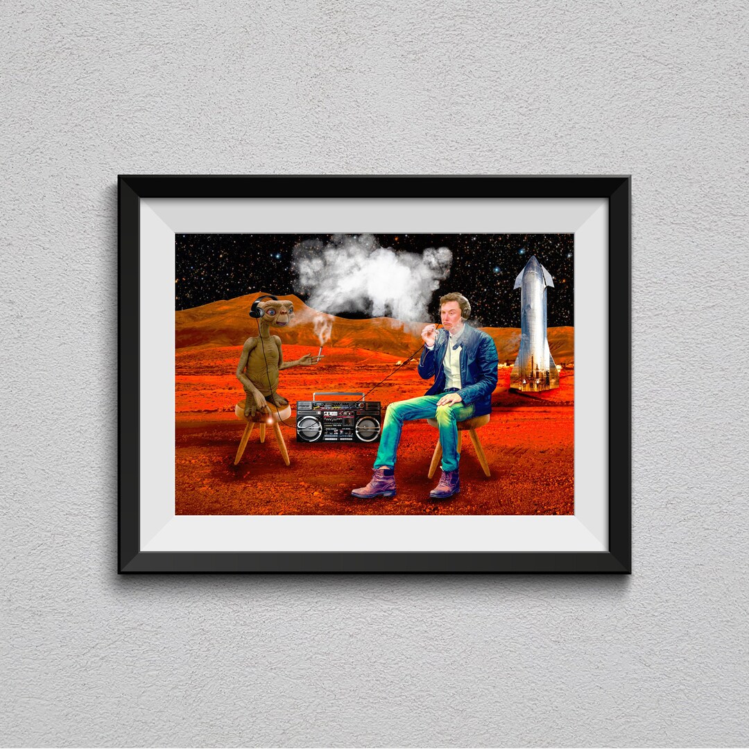Elon Musk Smoking ET Spacex Print - Etsy