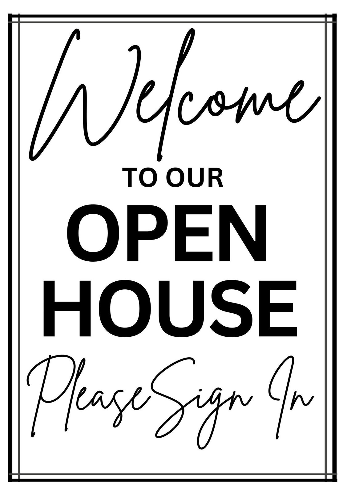 Real Estate Open House Sign in Sheet and Welcome Sign | Real Estate ...