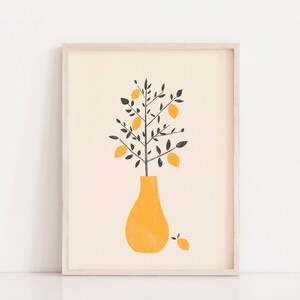 Lemon Print Printable Wall Art Lemon Tree Print Abstract | Etsy
