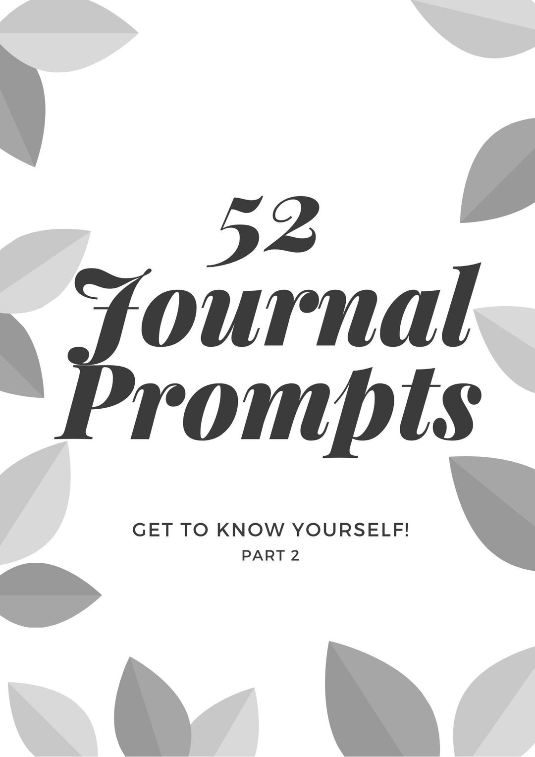 52 Printable Journal Prompts - Part 2 - Etsy