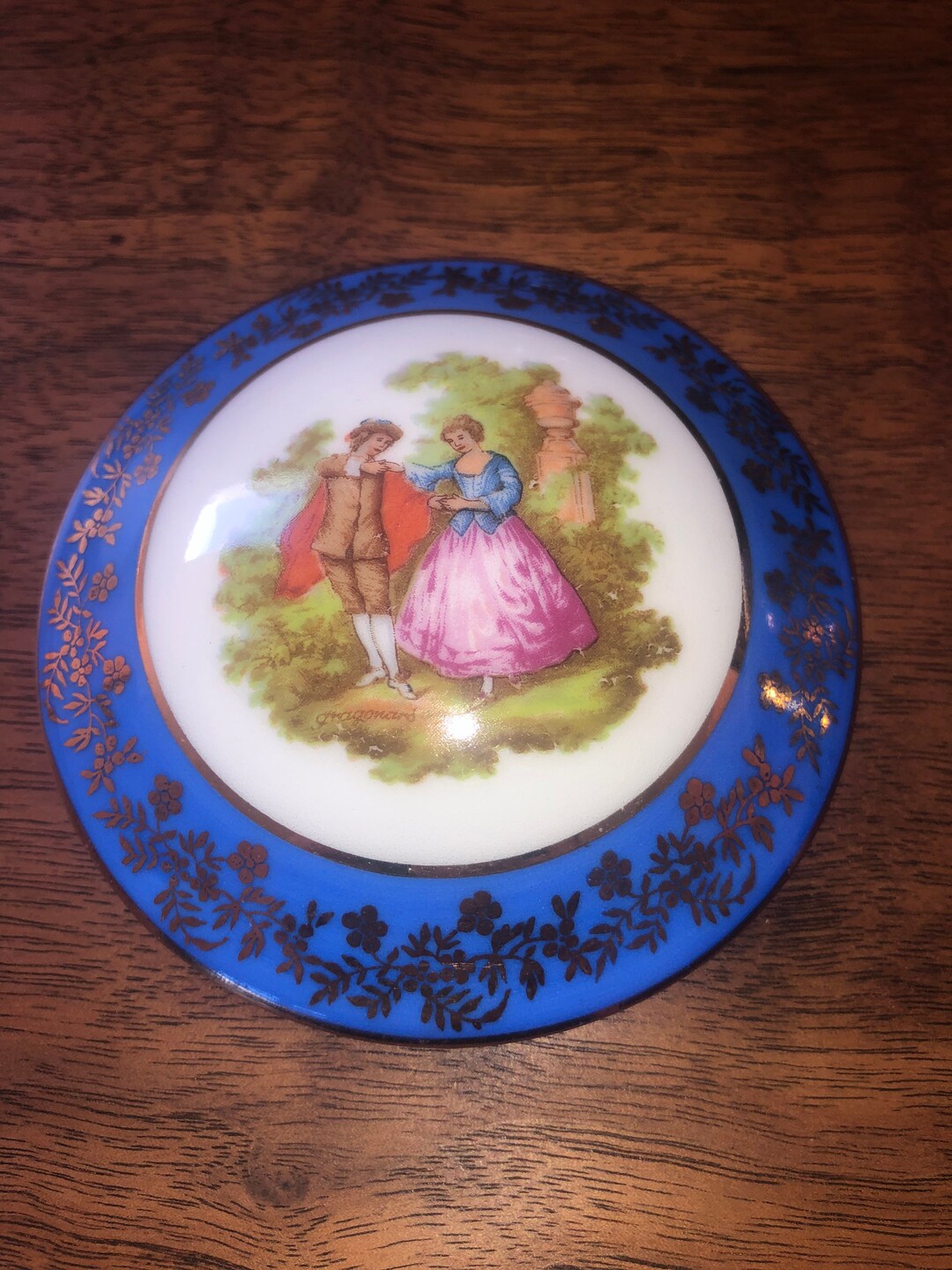 LEC Vintage Limoges France Goudeville Fragonard Young Lovers Collectors Jewelry Dish - Etsy Norway