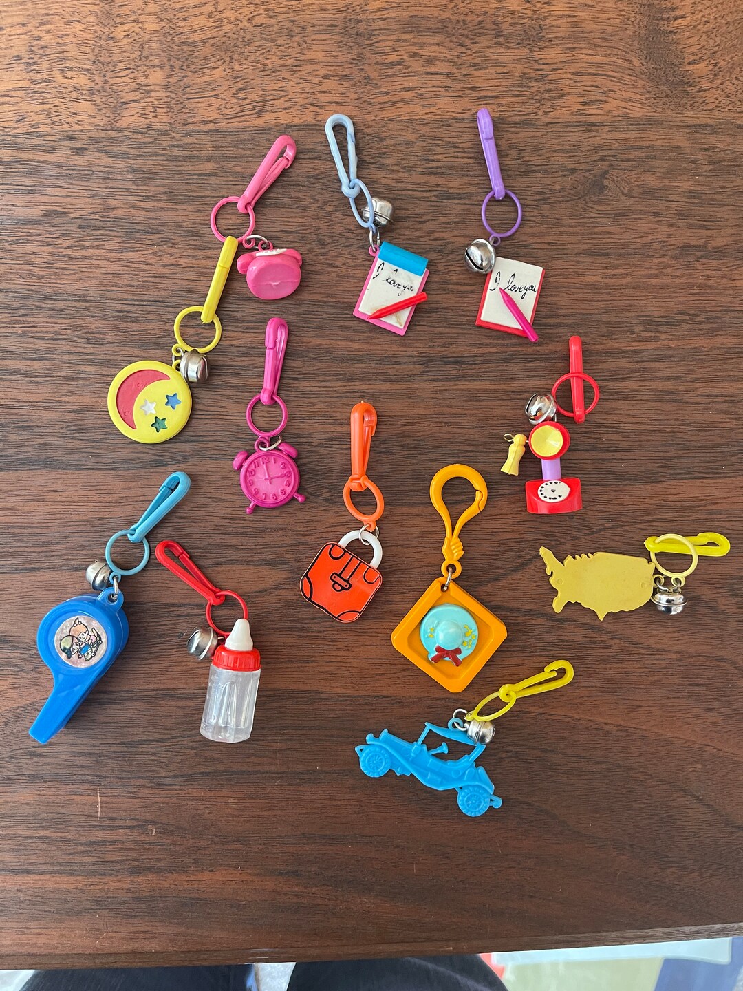 1980s Plastic Items and Fun Stuff Bell Charms Charm Clips Necklace-80s ...