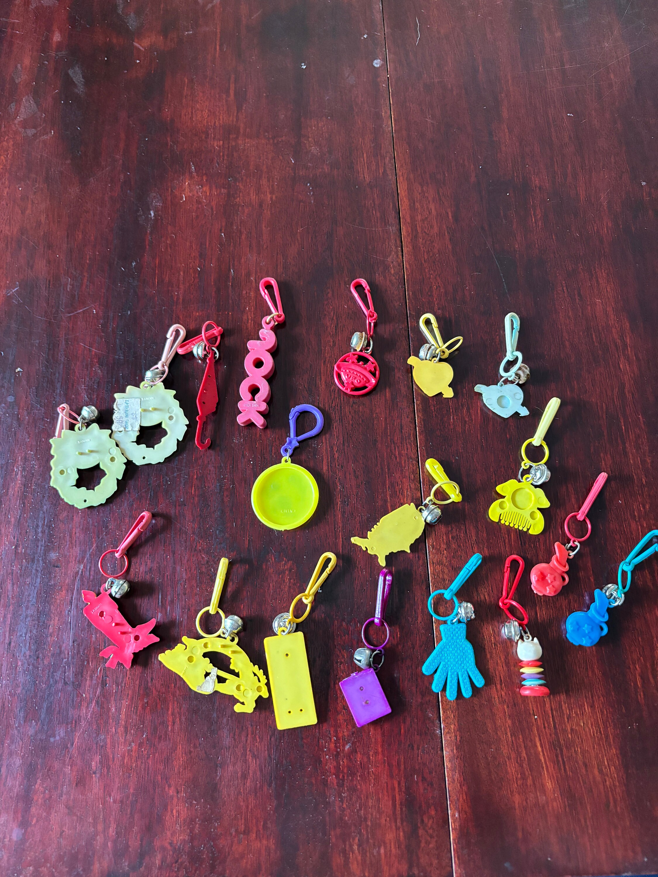 1980’s Plastic Items and Fun Stuff Bell Charms Charm Clips Necklace-80 ...