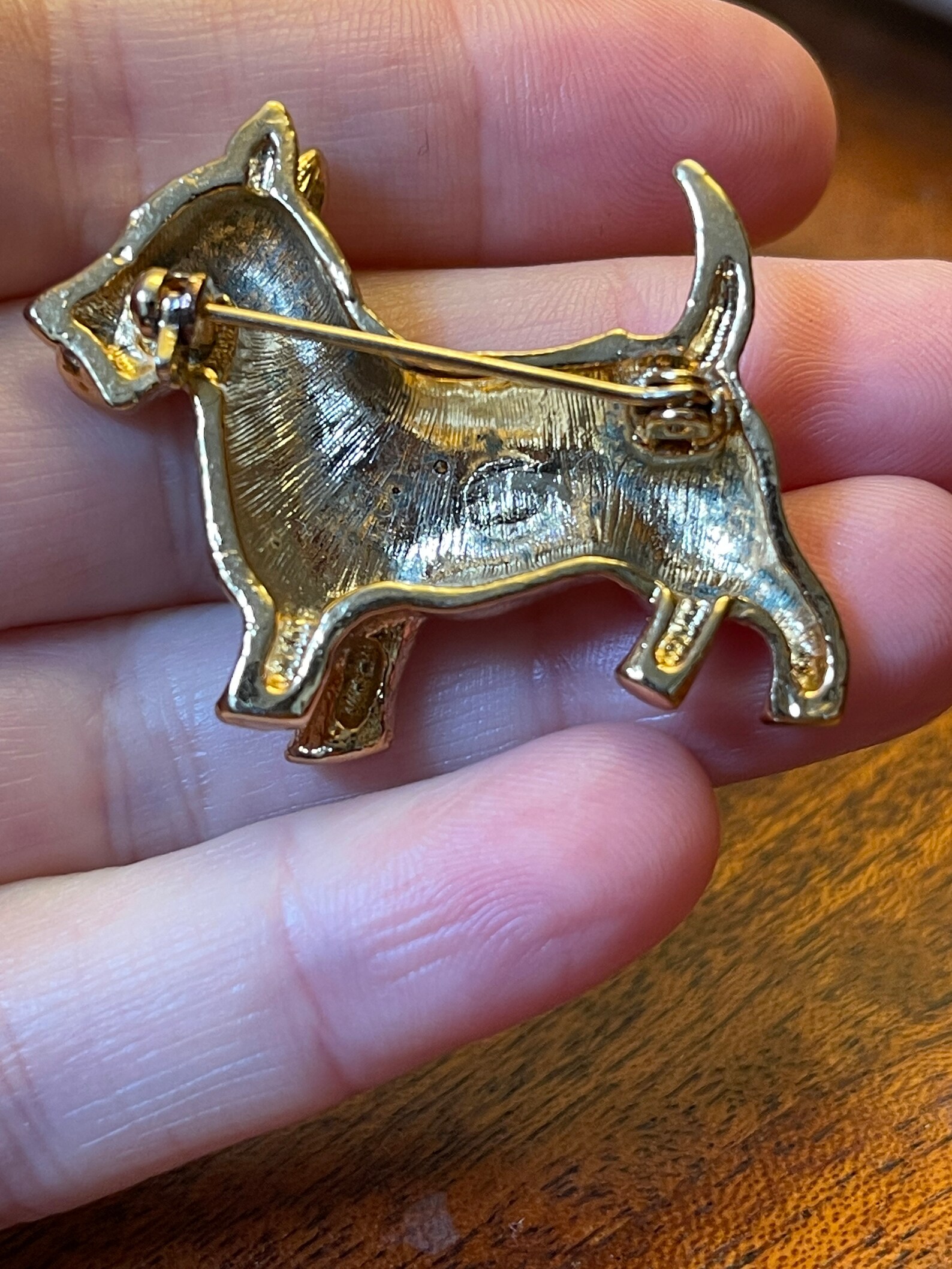 Rhinestone Gold Tone Scottie Dog Pin Brooch - Etsy
