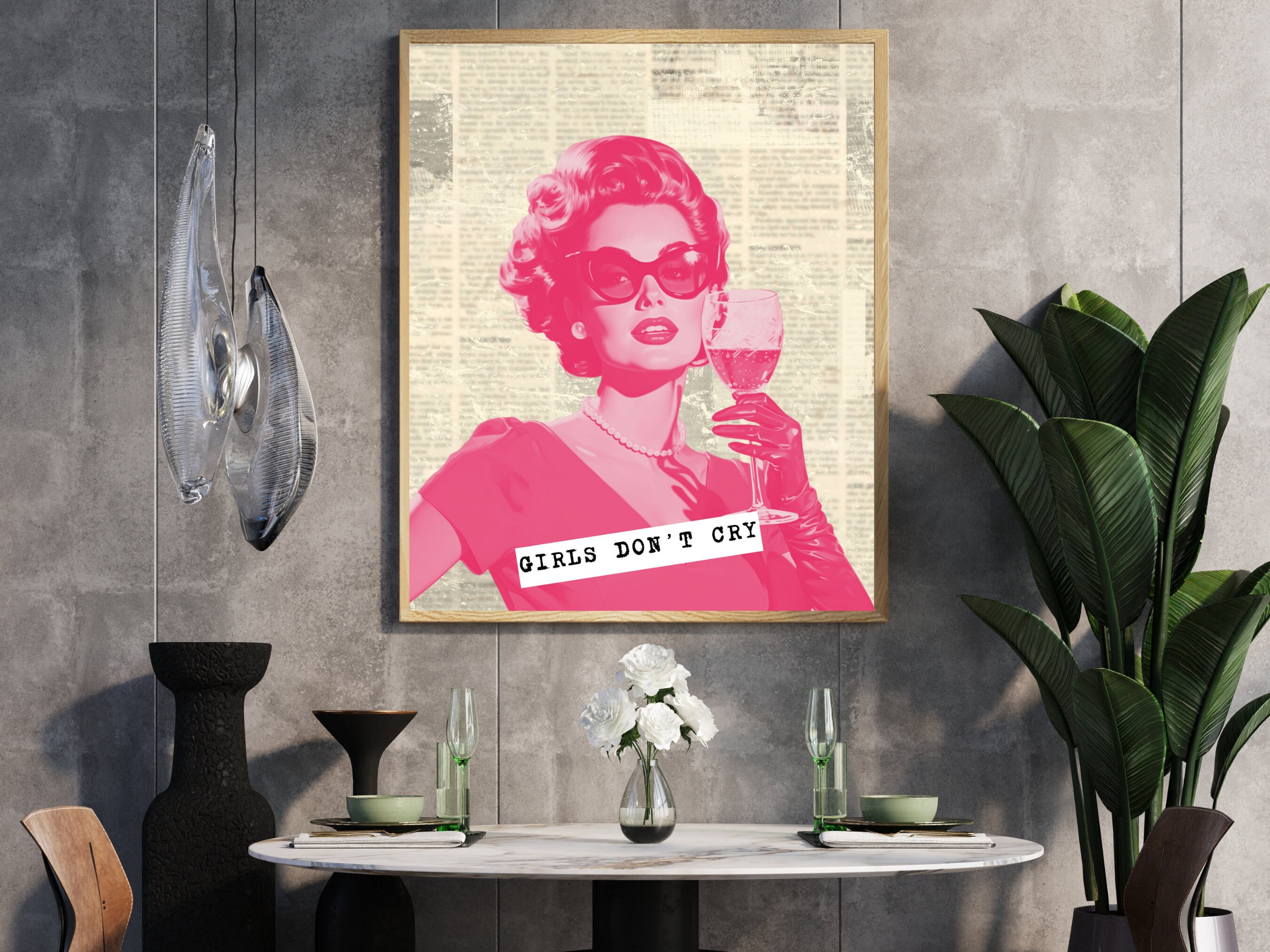 Pink 70s Vibes Digital Poster, Retro Feminism Poster, Vibrant Colors ...