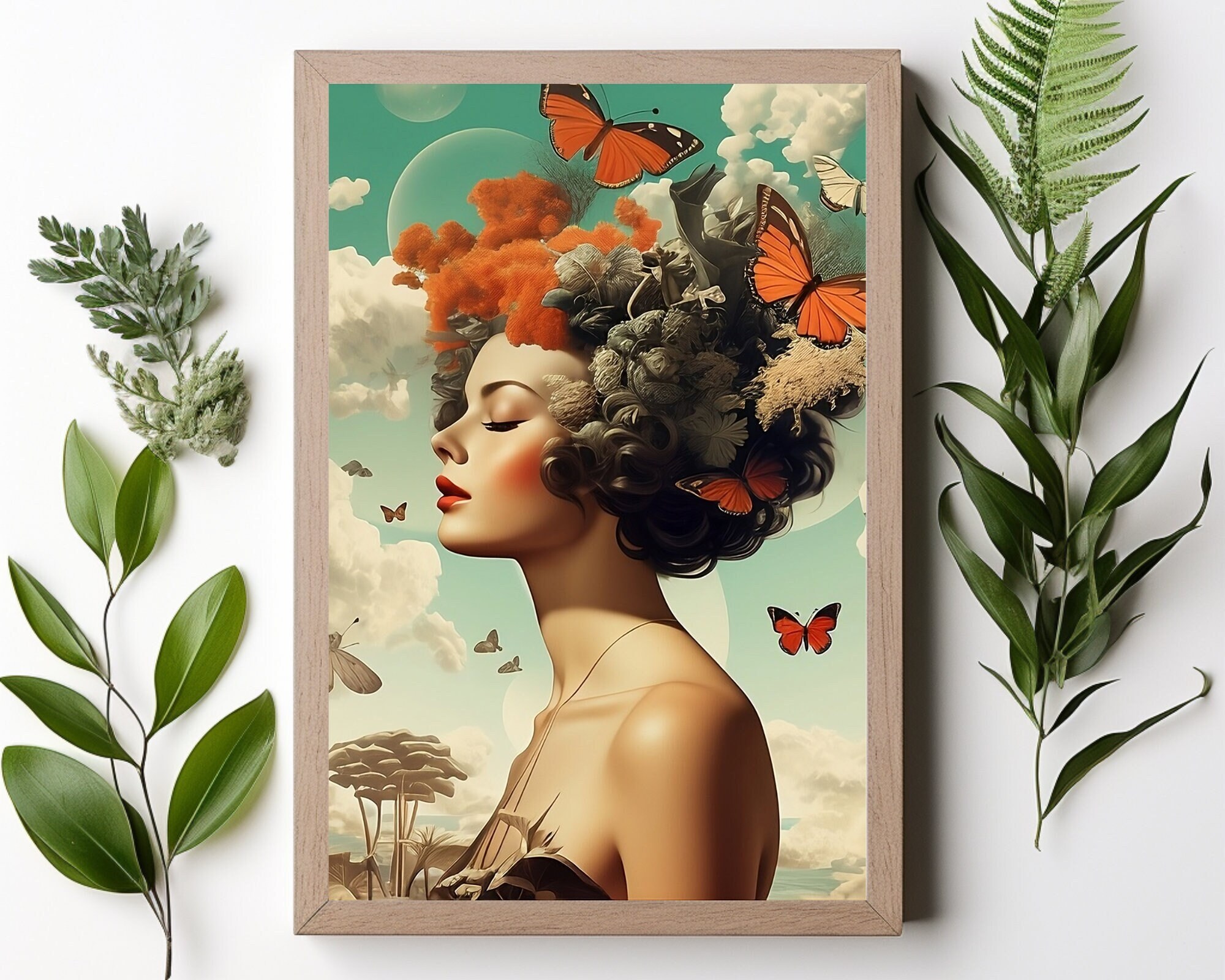 Persephone Goddess Portrait Vintage Digital Illustration, Collage Art ...
