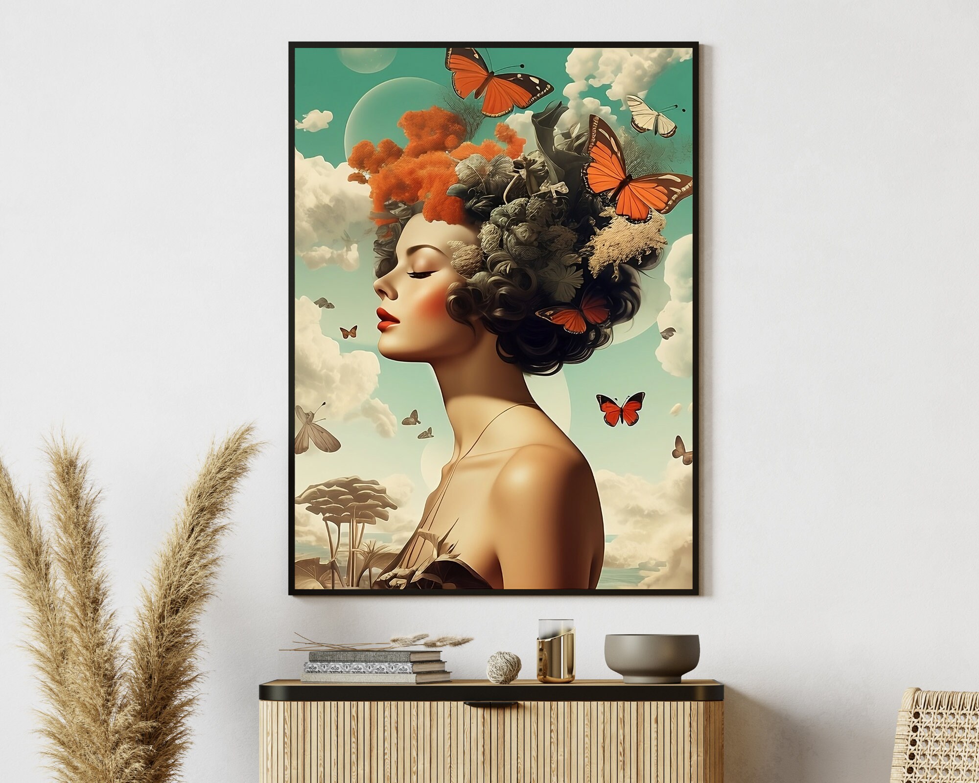 Persephone Goddess Portrait Vintage Digital Illustration, Collage Art ...