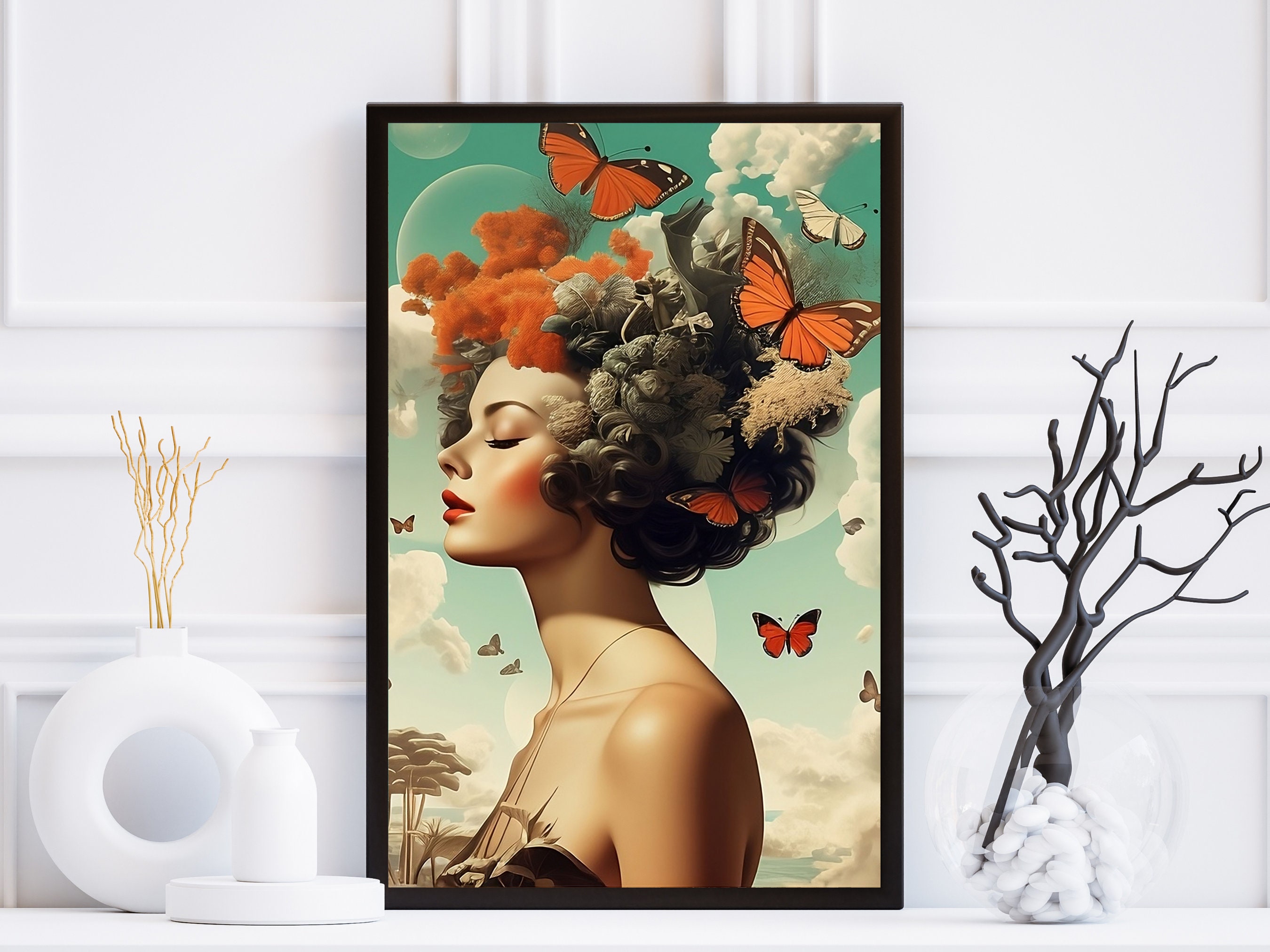 Persephone Goddess Portrait Vintage Digital Illustration, Collage Art ...