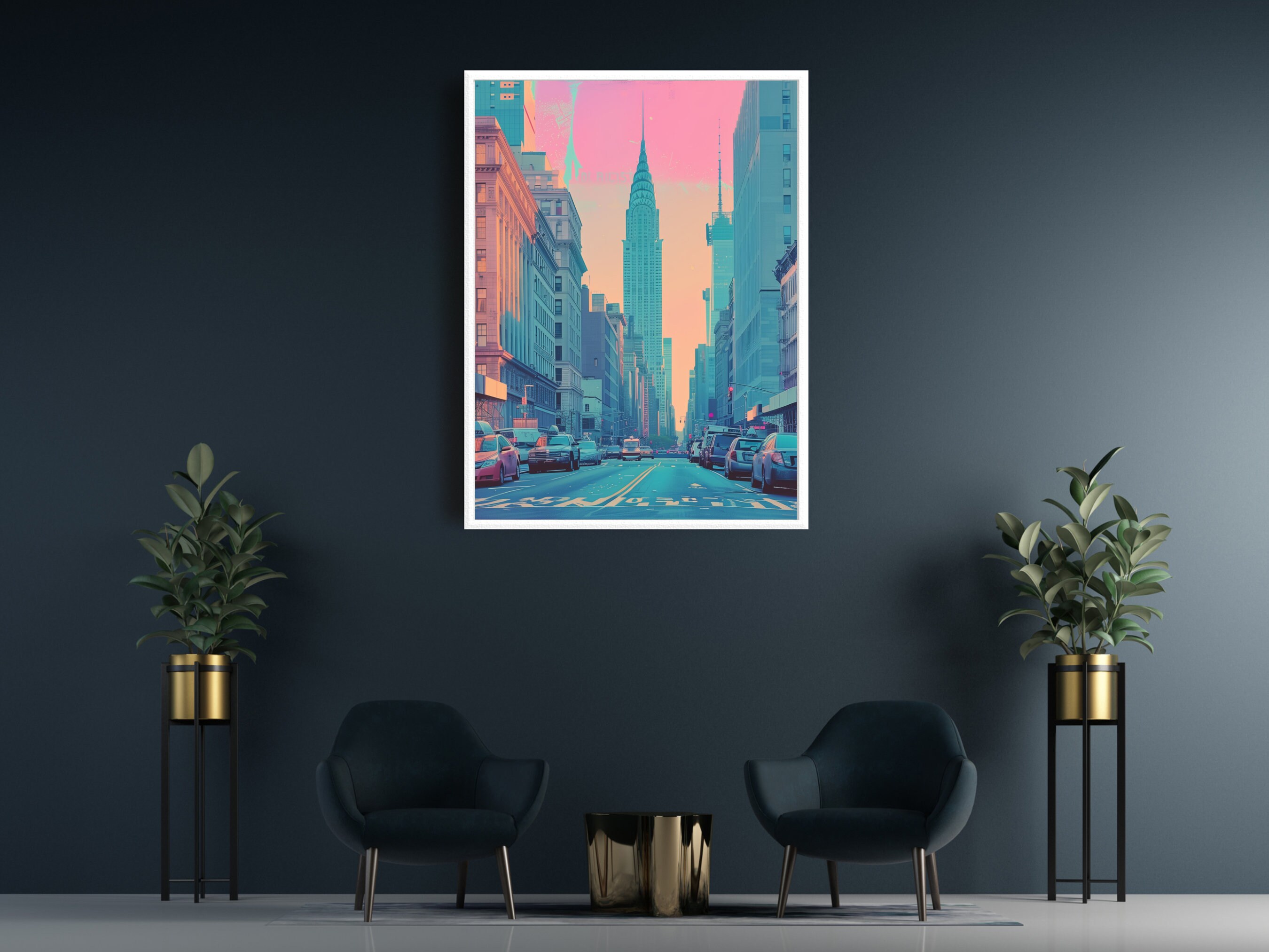 New York City Pastel Colors Digital Print, NYC Skyline Travel Poster ...