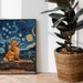 Starry Night Pomeranian Dog Digital Print, Cute Pommy Printable Poster ...