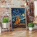 Starry Night Pomeranian Dog Digital Print, Cute Pommy Printable Poster ...