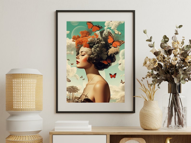 Persephone Goddess Portrait Vintage Digital Illustration, Collage Art ...