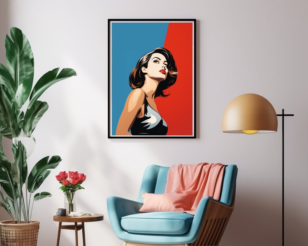 Power Woman Digital Portrait Modern Pop Art Style, Feminist Wall Art ...
