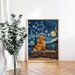 Starry Night Pomeranian Dog Digital Print, Cute Pommy Printable Poster ...