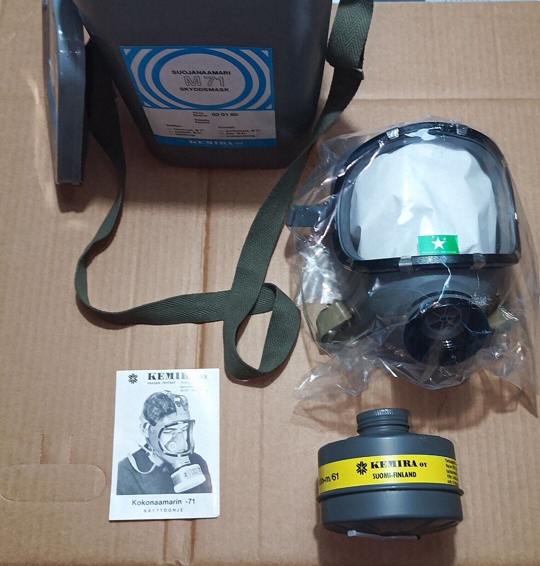 Finnish GAS MASK Unused KEMIRA M71 M/71 Military Finnish Army Filter ...