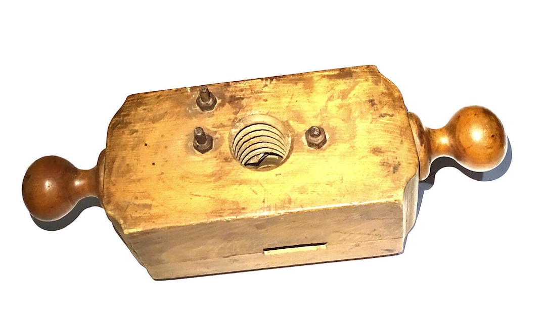 Antique Finnish Wood THREAD BOX Wood Thread Cutter Die Maker LARGE 2 ...