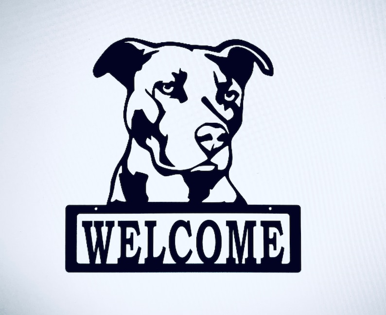 Pitbull Dog on Premises Steel Metal Sign or Pitbull Welcome Metal Sign ...