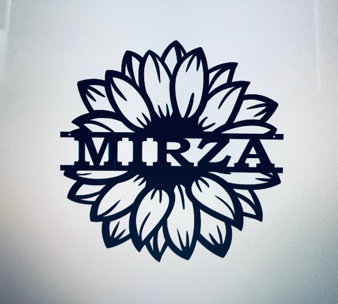 Sunflower Monogram Personalized Custom Powder Coated Metal Sign for ...