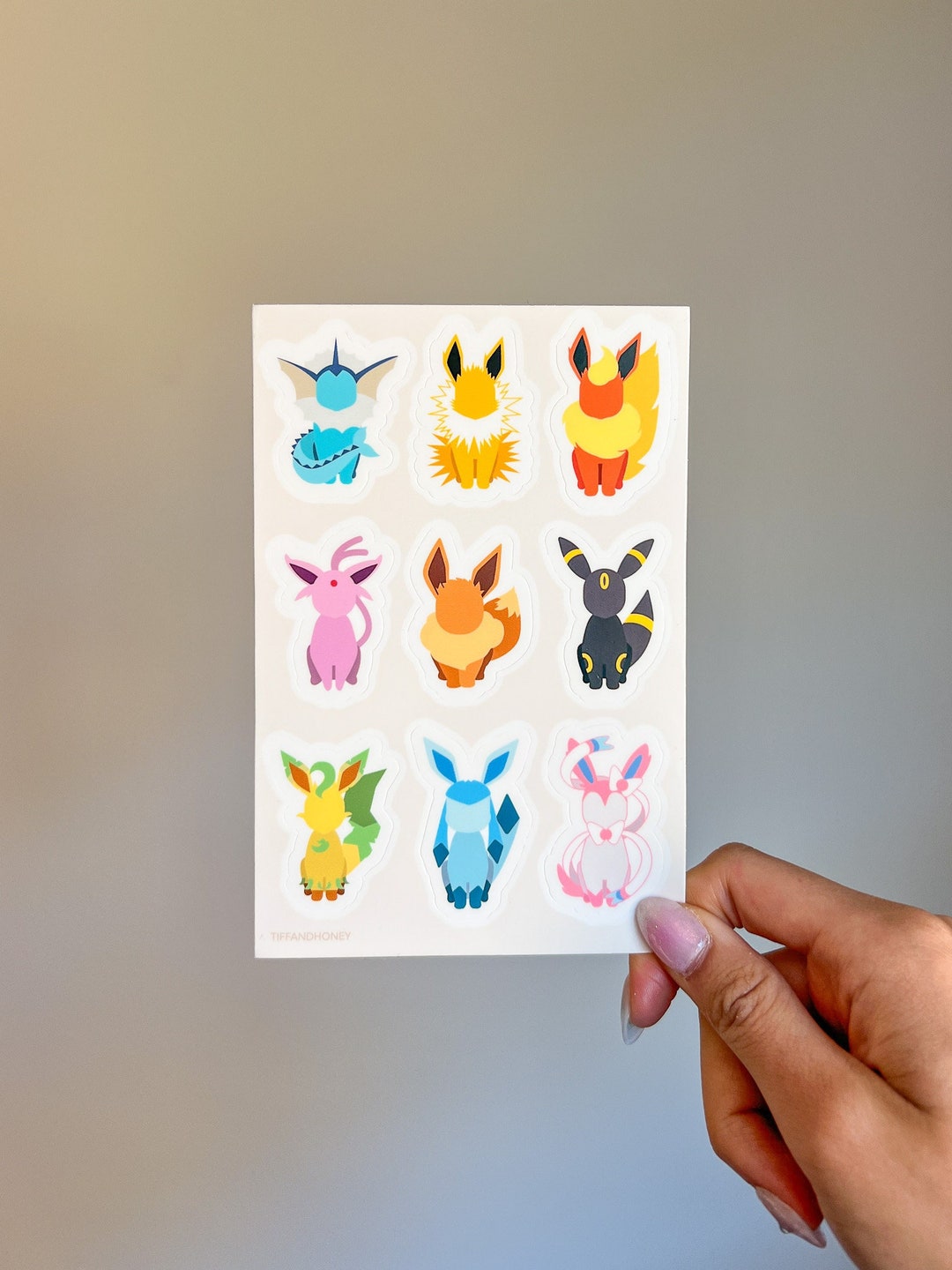 Eeveelution Sticker Sheet Eevee Evolution Umbreon Sylveon Espeon ...