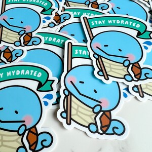 Squirtle Sticker Stay Hydrated Decal, Drink Water Reminder, Water Type ...