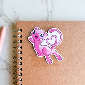 Mew Sticker | Mewtwo Decal, Legendary Psychic Type, Cute Heart Tail ...