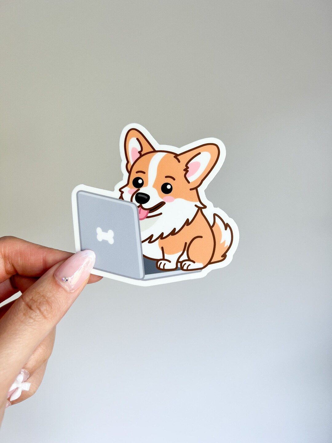 Corgi Sticker | Cute Corgi Laptop Decal | Dog Lovers, Work From Home ...