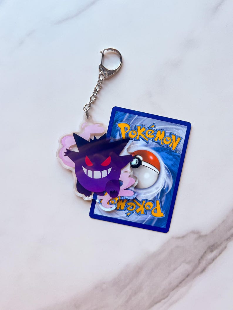 Gengar Keychain | Ghost Anime Acrylic Charm, Haunter Gastly Ghost ...