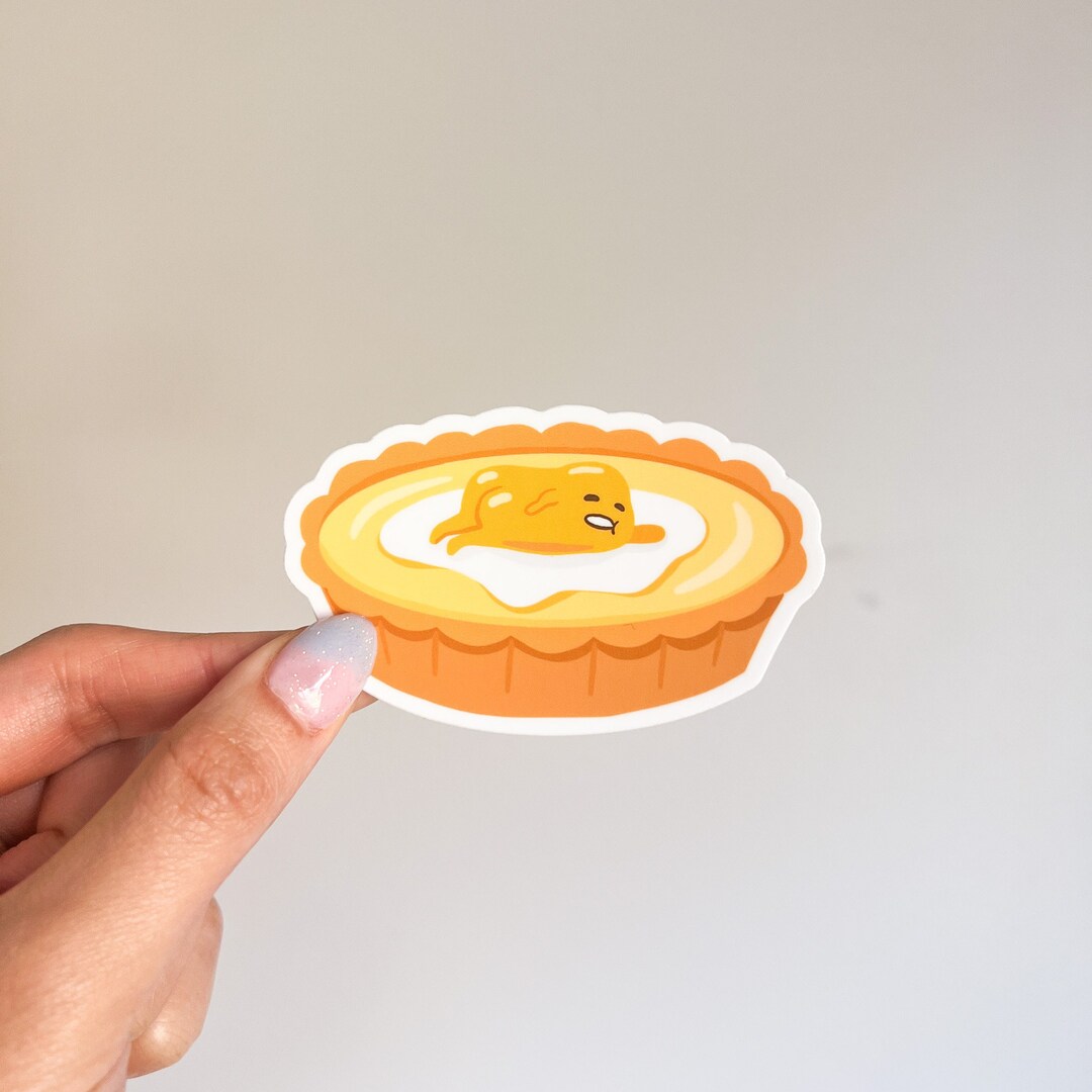 Egg Tart Sticker Lazy Egg Dim Sum Decal, Asian Bakery, Cute Kawaii Food ...