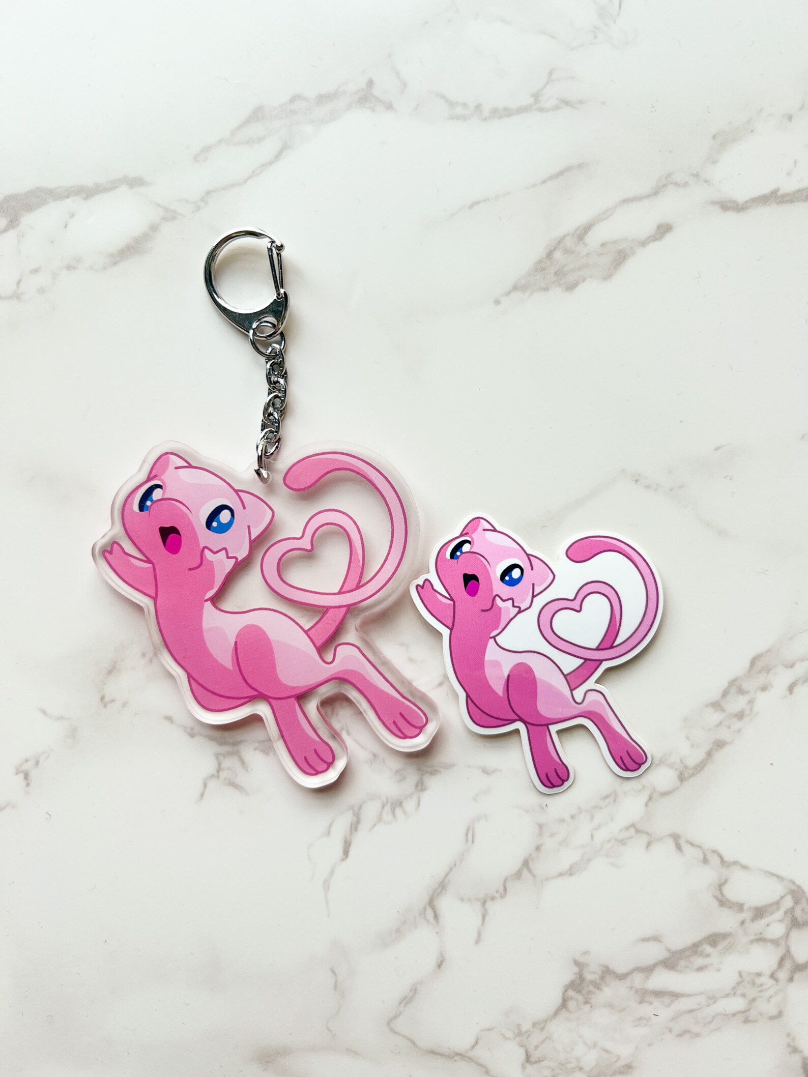 Mew Sticker | Mewtwo Decal, Legendary Psychic Type, Cute Heart Tail ...