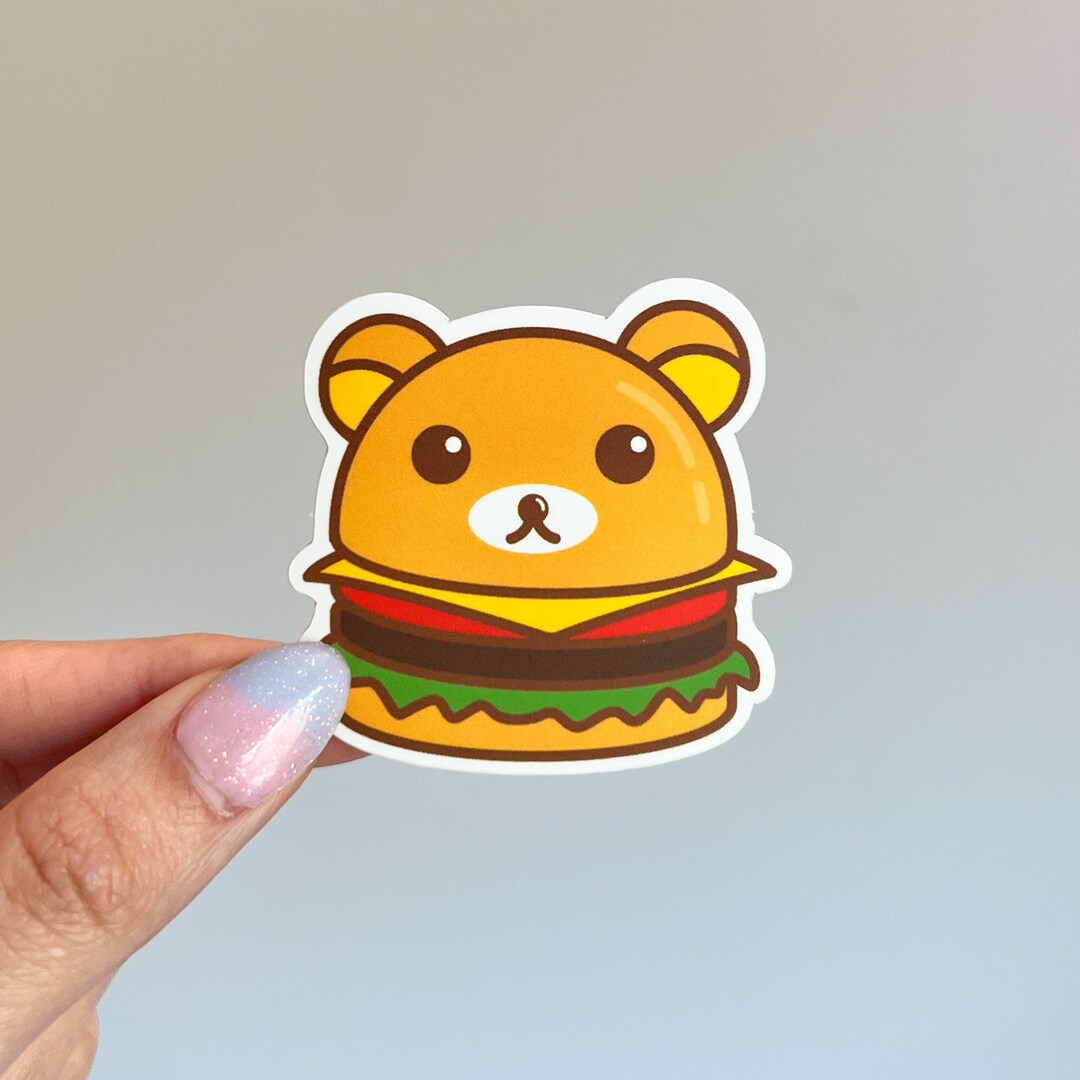 Bear Burger Sticker Rilakkuma Decal, San-x, Cute Kawaii Animal Food Art ...