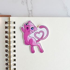 Mew Sticker | Mewtwo Decal, Legendary Psychic Type, Cute Heart Tail ...