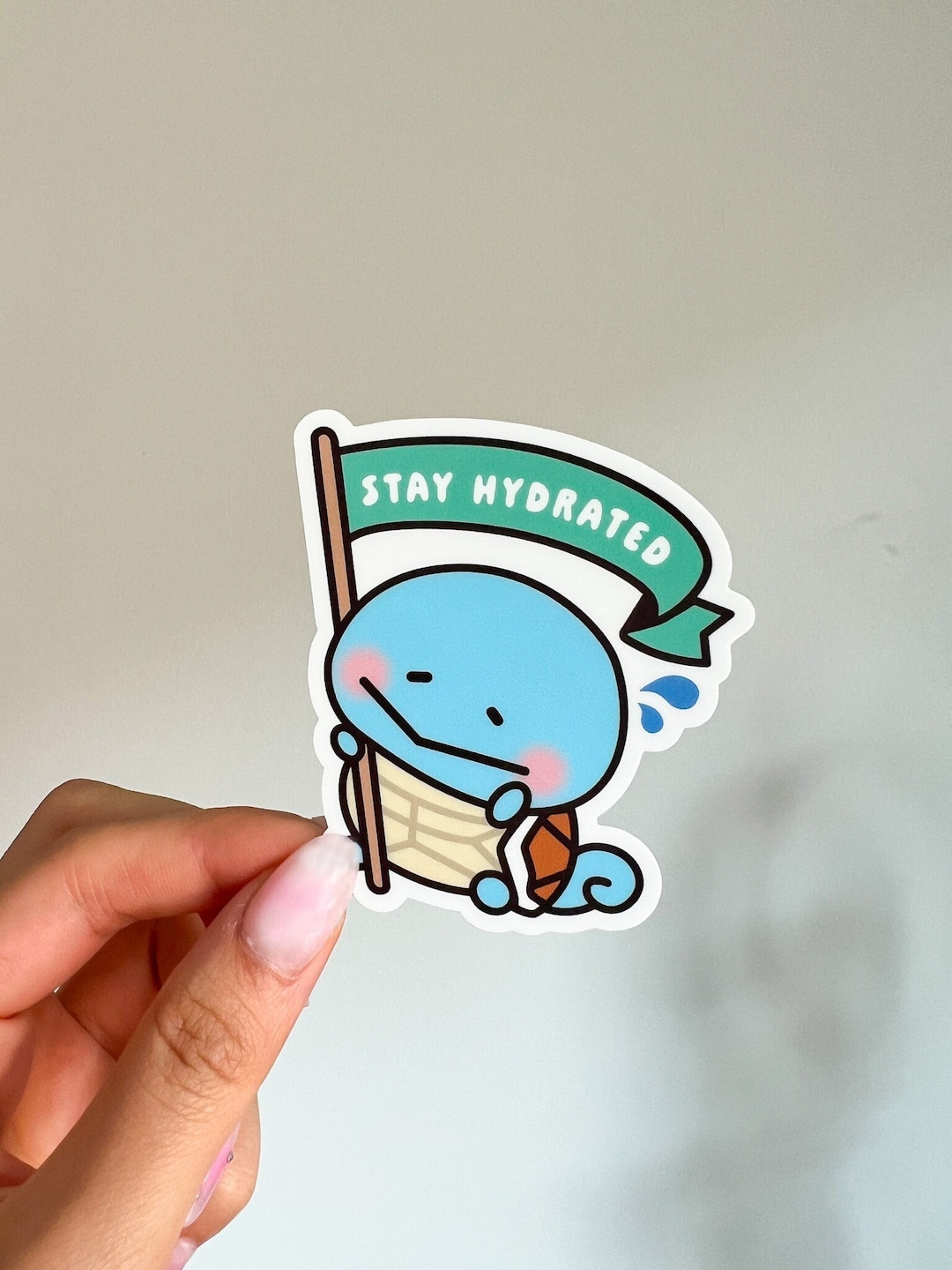 Squirtle Sticker Stay Hydrated Decal, Drink Water Reminder, Water Type ...