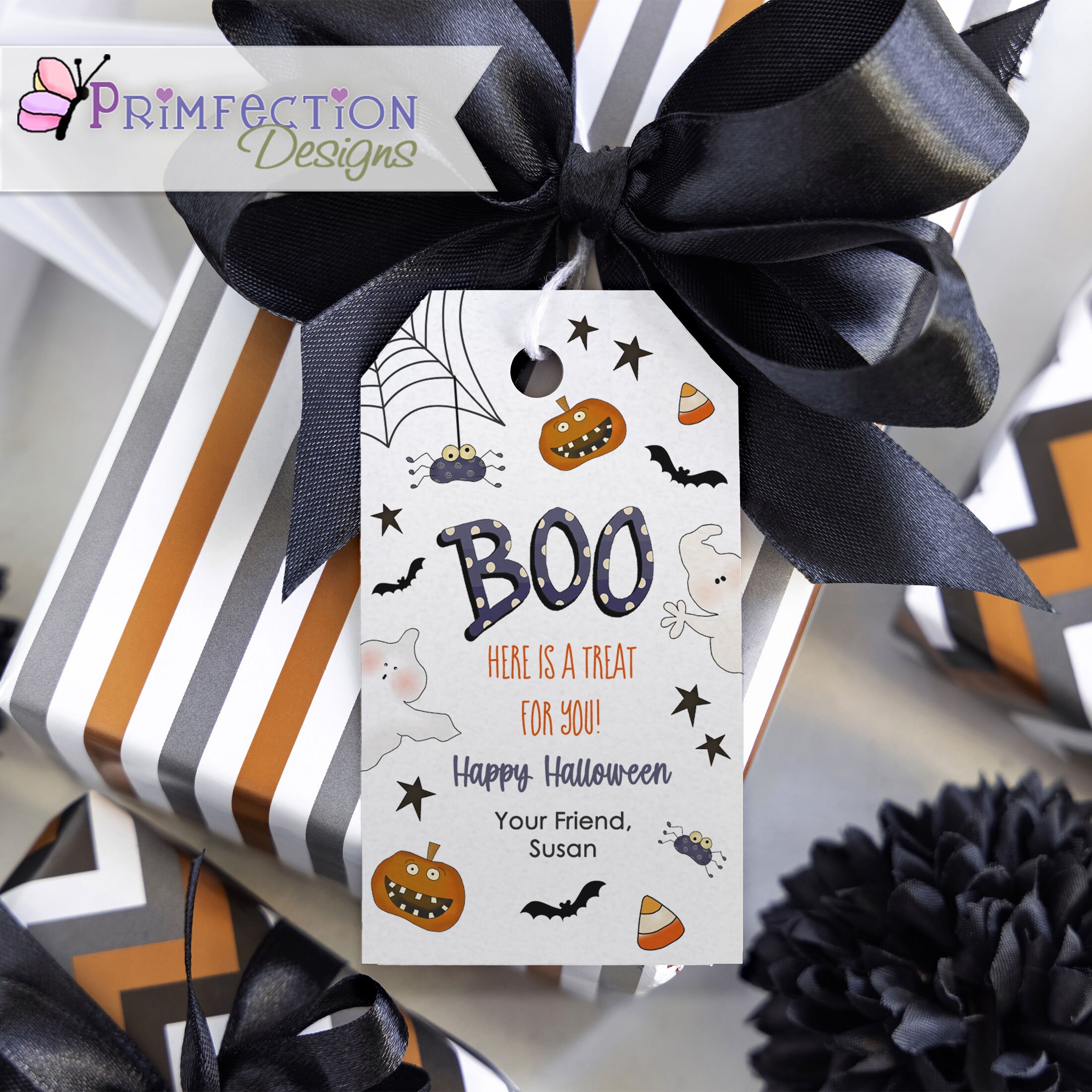 Editable Halloween Boo Tags, Boo Gift Tag, Downloadable Halloween Tags ...