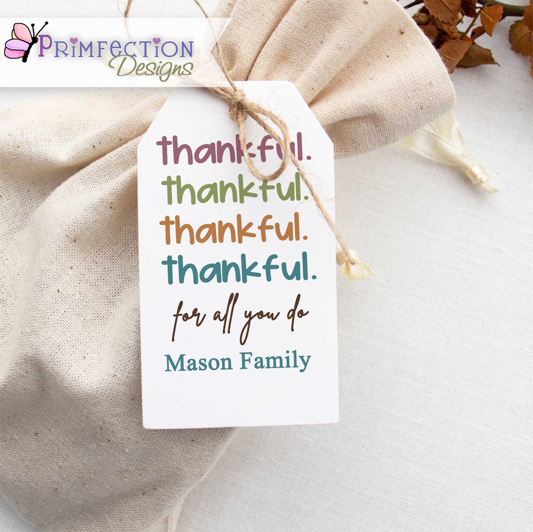 Editable Thankful Gift Tag, Thanksgiving Favor Tag, Thanksgiving ...
